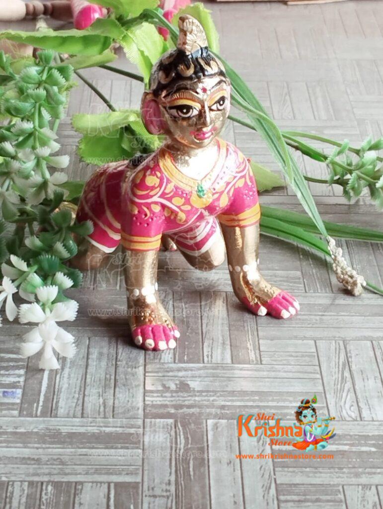 Brass Sitting Bal Radha Rani Kishori Ji Deity / Statue / Murty / Vigraha