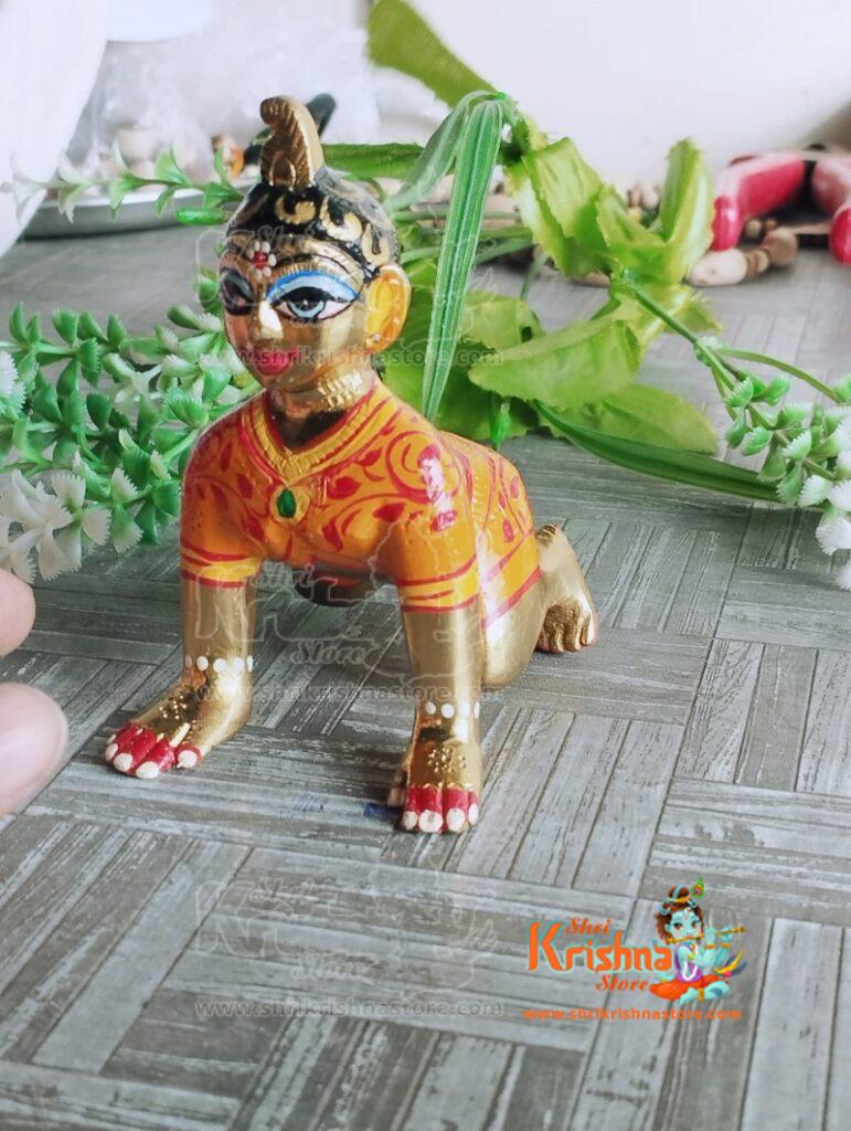 Brass Sitting Bal Radha Rani Kishori Ji Deity / Statue / Murty / Vigraha