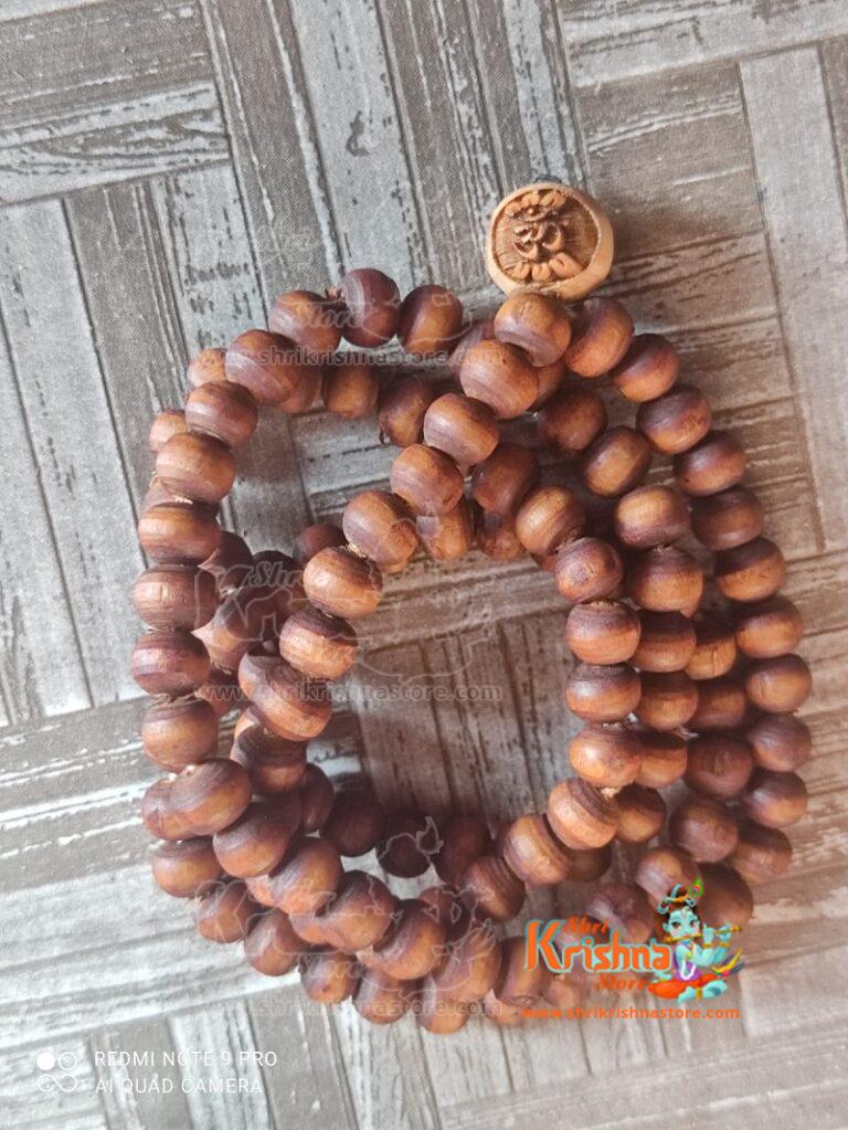 Stretchable 108 Tulsi Beads Mala For Wearing and for Mantra Japa