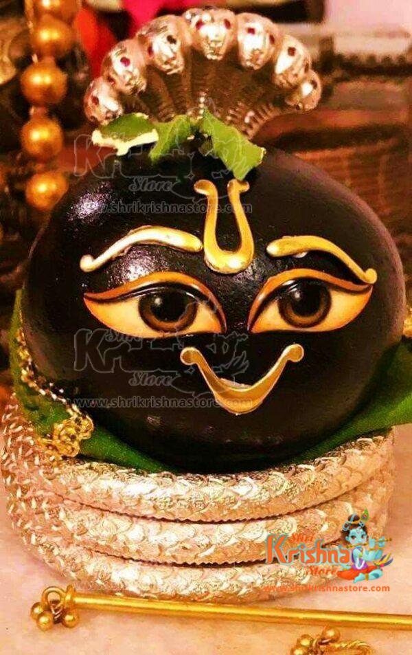 Hand Painted Ladu Gopal Shaligram for Temple