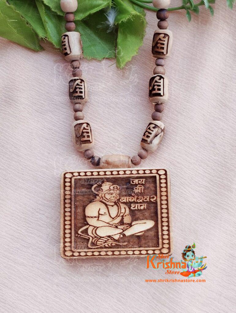 Double Sided Hanuman Ji And Ram Parivar Tulsi Locket Mala