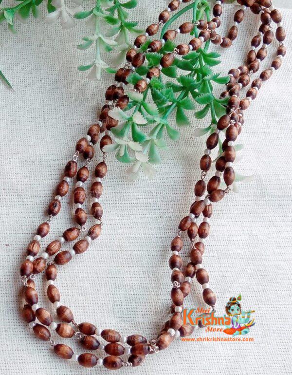 Mridanga Shaped Shyama Tulsi 3-Round Kanthi Mala