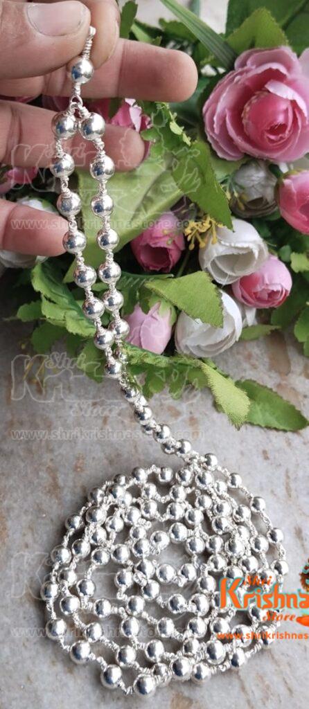 108 Silver Round Beads Japa Mala For Wear And Jap